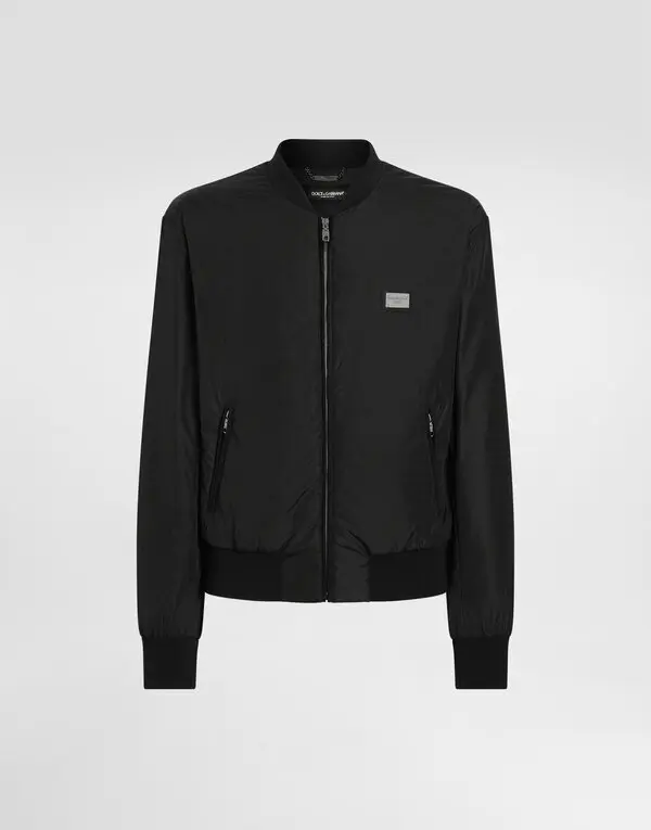 Dolce & Gabbana Nylon Zip-up Jacket With Logo Tag
