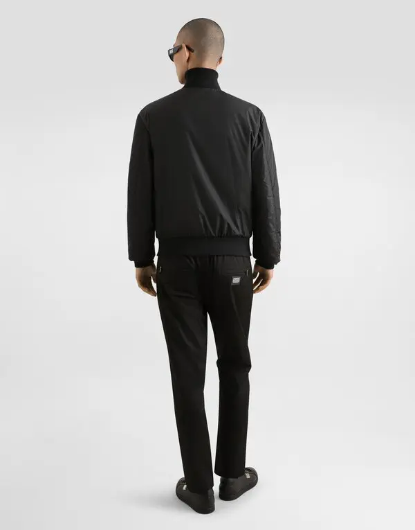 Dolce & Gabbana Nylon Zip-up Jacket With Logo Tag