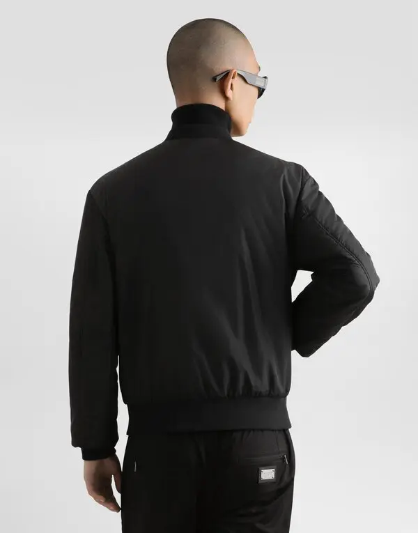 Dolce & Gabbana Nylon Zip-up Jacket With Logo Tag