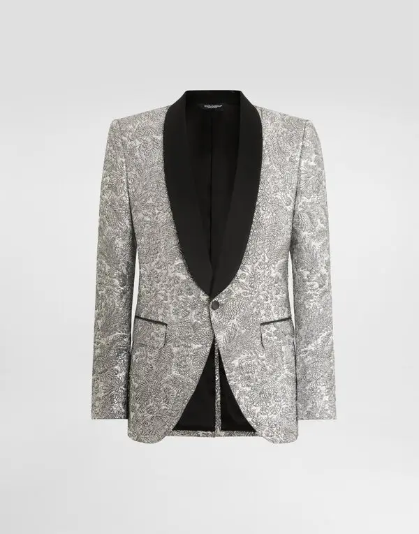 Dolce & Gabbana Single-breasted Floral Lamé Jacket Suits And Blazers