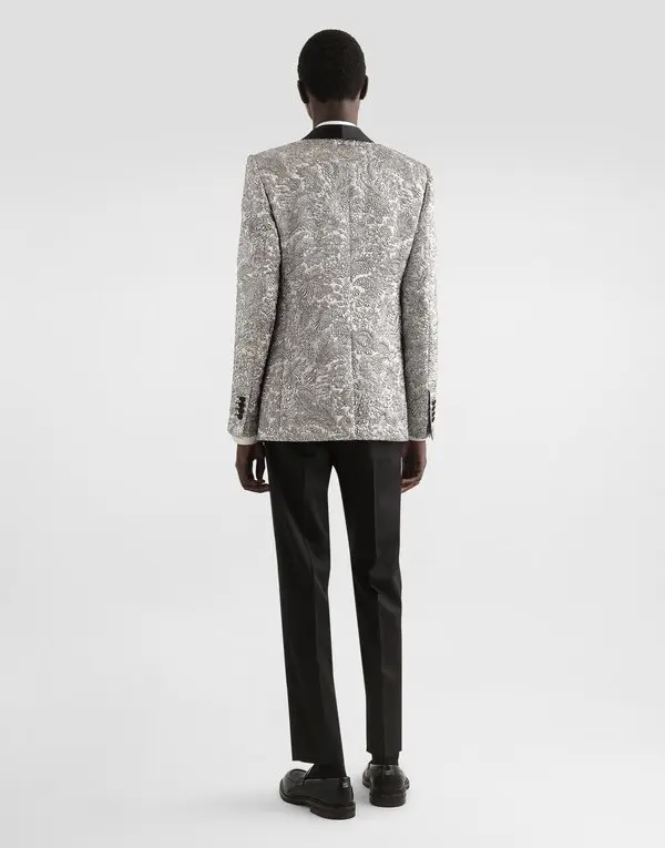 Dolce & Gabbana Single-breasted Floral Lamé Jacket Suits And Blazers