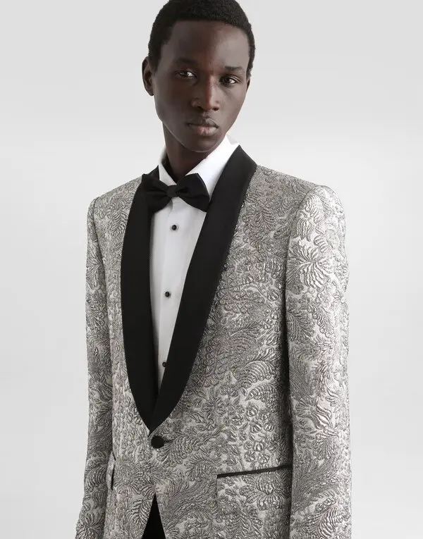 Dolce & Gabbana Single-breasted Floral Lamé Jacket Suits And Blazers