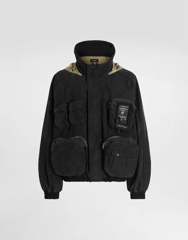 Dolce & Gabbana Waxed Natté Bomber Jacket Coats And Jackets