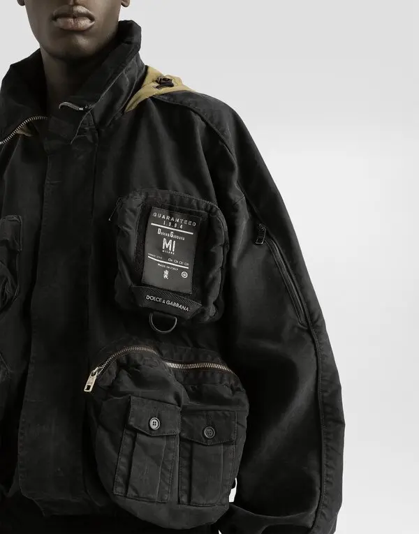 Dolce & Gabbana Waxed Natté Bomber Jacket Coats And Jackets