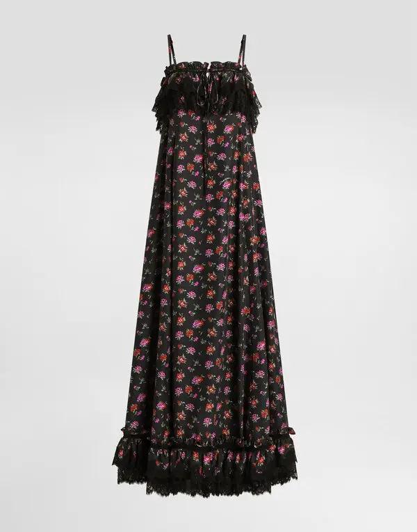 Dolce & Gabbana Floral-print Habotai Long Dress Dresses - Multicolor