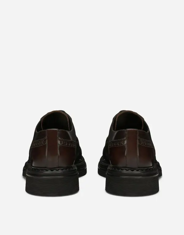 Dolce & Gabbana Brushed Calfskin Oxfords With Brogue Detailing