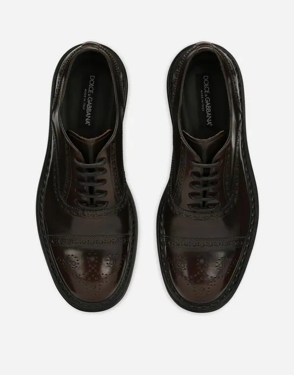 Dolce & Gabbana Brushed Calfskin Oxfords With Brogue Detailing