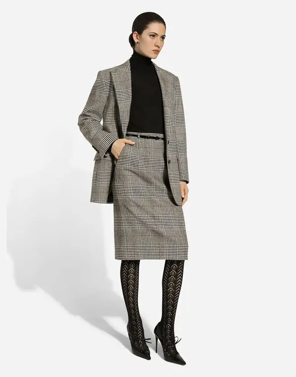 Dolce & Gabbana Single-breasted Glen Plaid Jacket Blazers