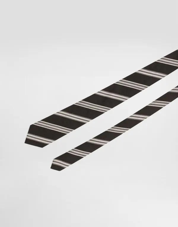Dolce & Gabbana Striped Jacquard Neck Tie