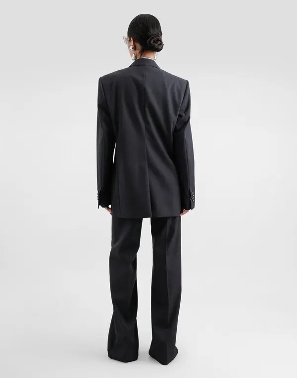 Dolce & Gabbana Flared Woolen Pants Pants And Shorts Gray