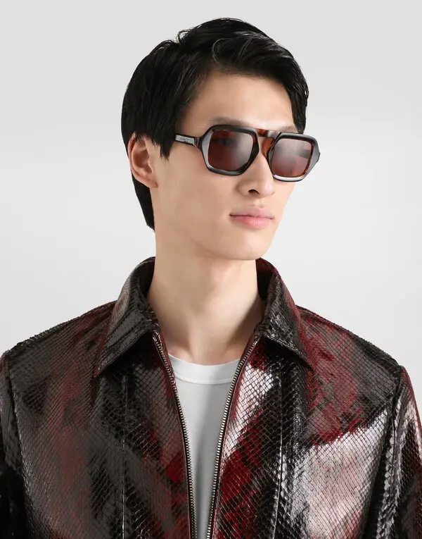 Dolce & Gabbana Intarsia Leather Jacket