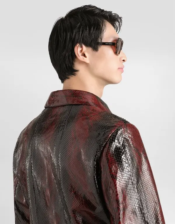 Dolce & Gabbana Intarsia Leather Jacket