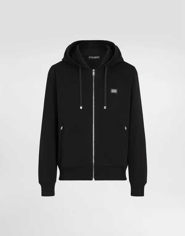 Dolce & Gabbana Felpa Con Cappuccio Sweatshirts - Black