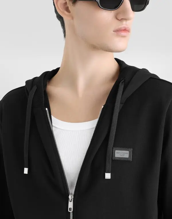 Dolce & Gabbana Felpa Con Cappuccio Sweatshirts - Black