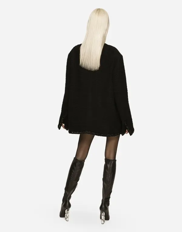 Dolce & Gabbana Single-breasted Bouclé Jacket Blazers Wool