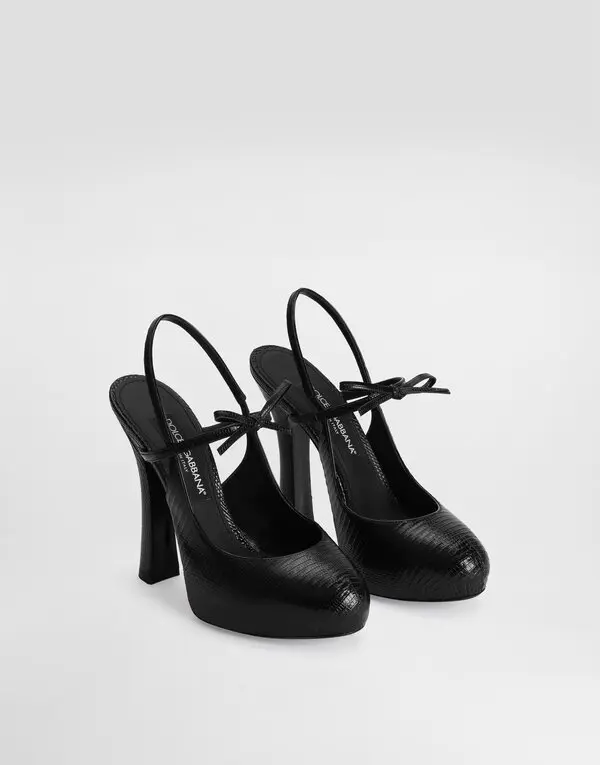 Dolce & Gabbana Lizard Skin Slingbacks Pumps And Slingback