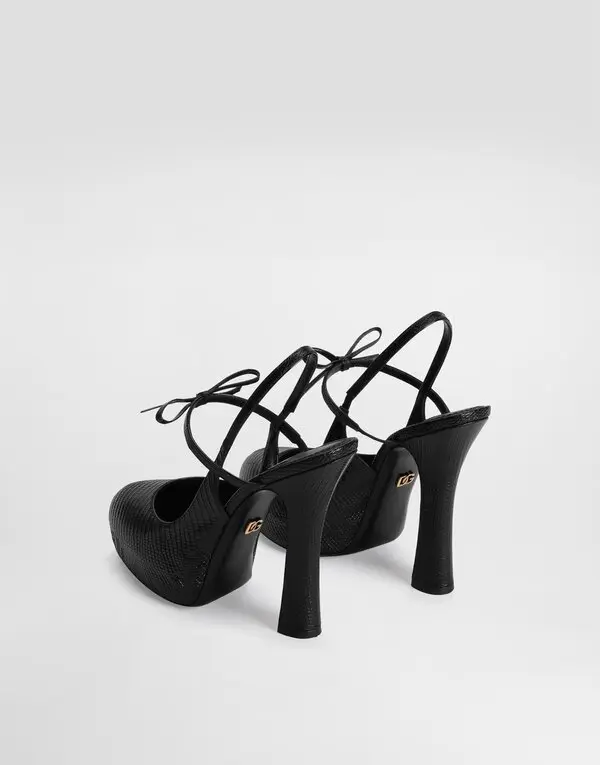 Dolce & Gabbana Lizard Skin Slingbacks Pumps And Slingback
