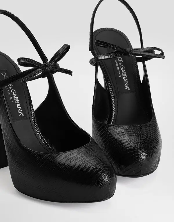 Dolce & Gabbana Lizard Skin Slingbacks Pumps And Slingback