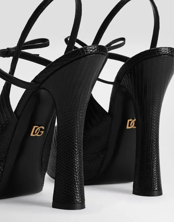 Dolce & Gabbana Lizard Skin Slingbacks Pumps And Slingback