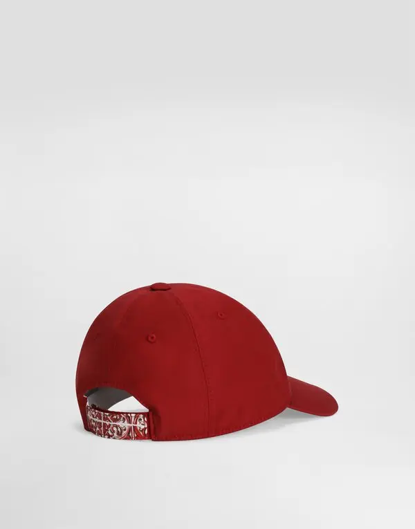 Dolce & Gabbana Poplin Baseball Cap With Plate Accessories Multi-colored