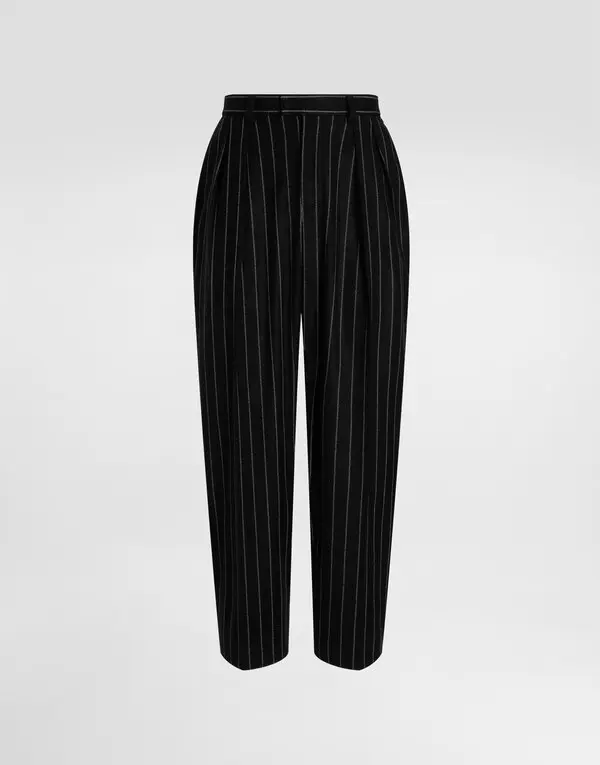 Dolce & Gabbana Striped Wool Blend Trousers