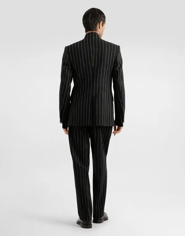 Dolce & Gabbana Striped Wool Blend Trousers