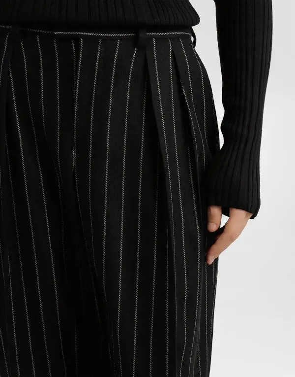 Dolce & Gabbana Striped Wool Blend Trousers