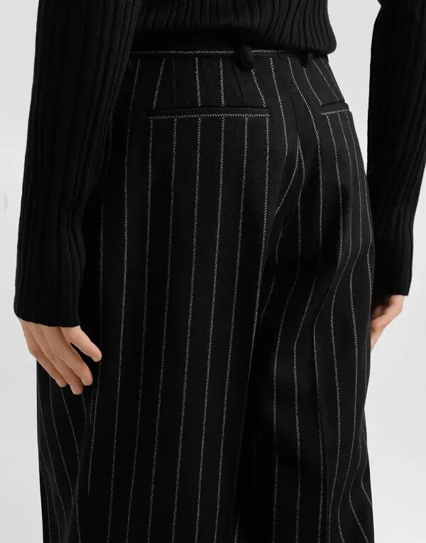 Dolce & Gabbana Striped Wool Blend Trousers