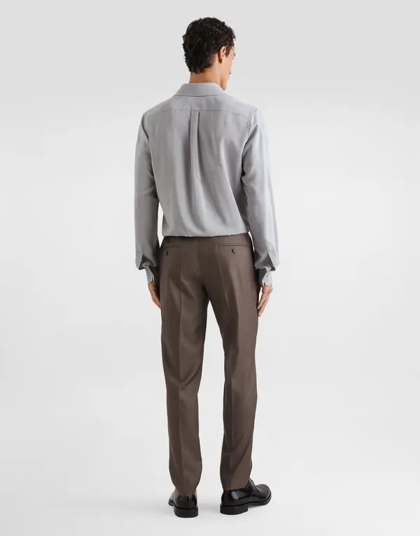 Dolce & Gabbana Gold Shirt In Silk Jacquard Shirts - Grey