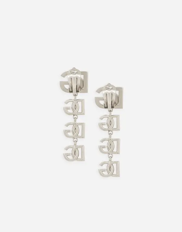 Dolce & Gabbana Long Earrings With Two-tone Dg Multi-logo Bijoux Metal