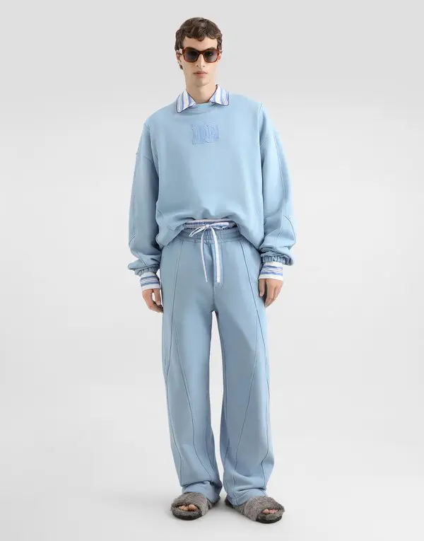 Dolce & Gabbana Treated Cotton Sweatshirt Sweatshirts Light Blue