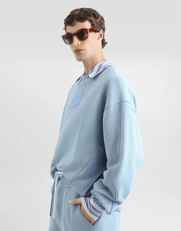 Dolce & Gabbana Treated Cotton Sweatshirt Sweatshirts Light Blue