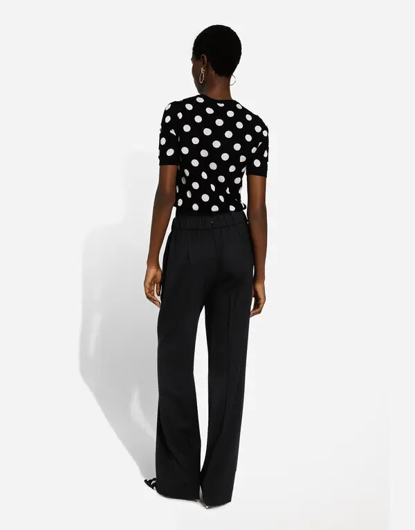 Dolce & Gabbana Flared Stretch Wool Twill Pants Pants And Shorts