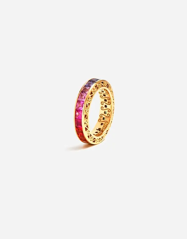 Dolce & Gabbana Rainbow Ring 18 Carat Yellow And Multicolored Sapphires Rings - Gold