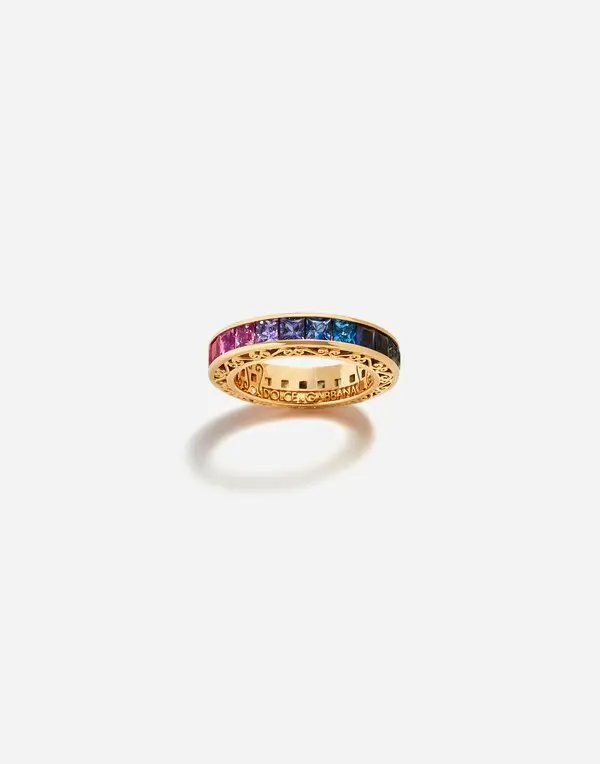 Dolce & Gabbana 18 Carat Yellow Rainbow Sapphire And Diamond Ring