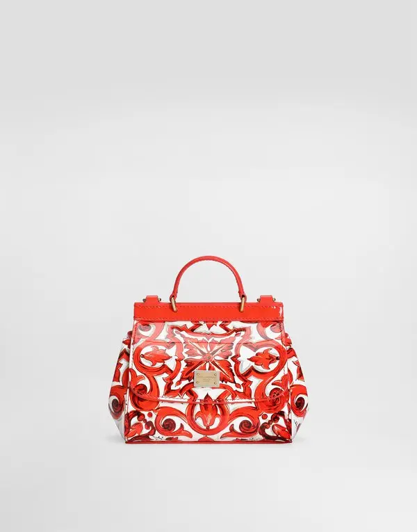 Dolce & Gabbana Sicily Handbag In Majolica-print Patent Leather Accessories - Multicolor