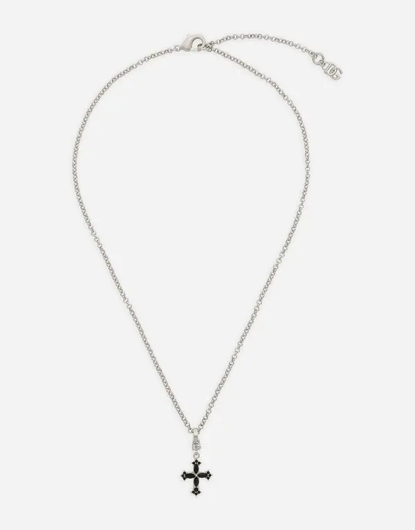 Dolce & Gabbana Rosary Necklace With Cross Pendants - Silver