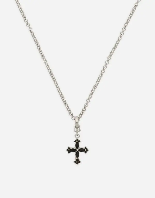 Dolce & Gabbana Rosary Necklace With Cross Pendants - Silver