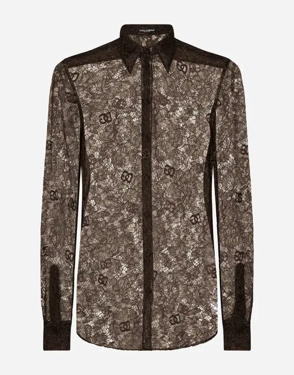 Dolce & Gabbana Chantilly Lace Martini-fit Shirt Shirts Lace
