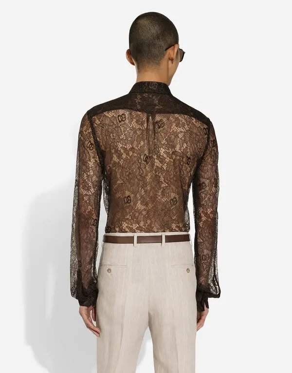 Dolce & Gabbana Chantilly Lace Martini-fit Shirt Shirts Lace