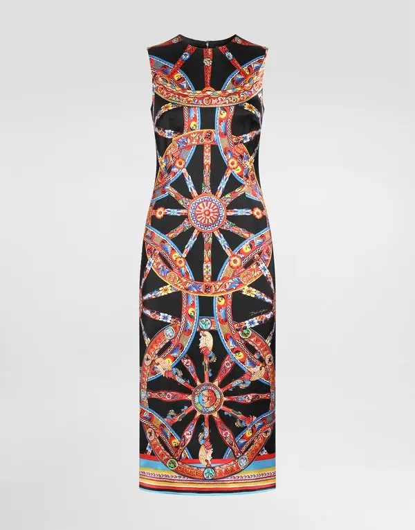 Dolce & Gabbana Carretto-print Satin Dress