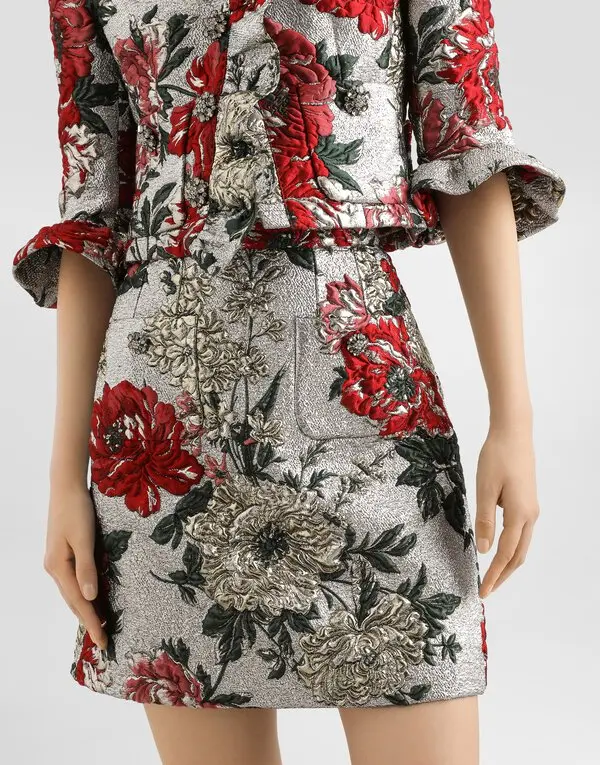 Dolce & Gabbana Floral Jacquard Mini Skirt Skirts Multi-colored