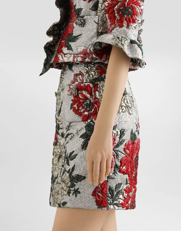 Dolce & Gabbana Floral Jacquard Mini Skirt Skirts Multi-colored