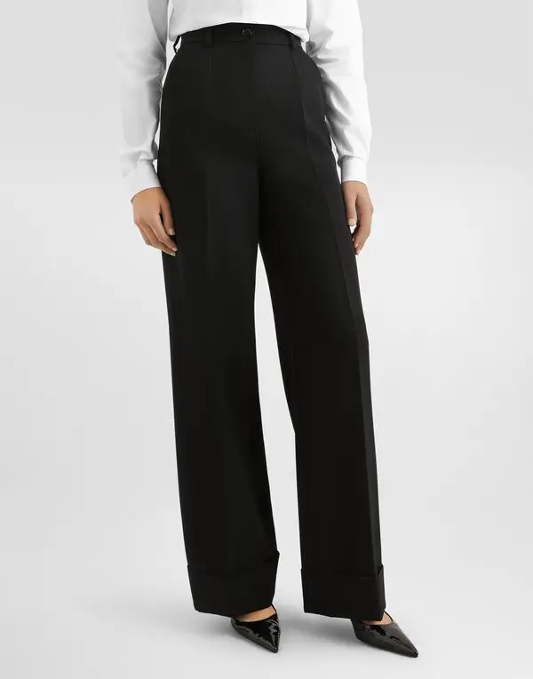 Dolce & Gabbana Wool Gabardine Cigarette Trousers