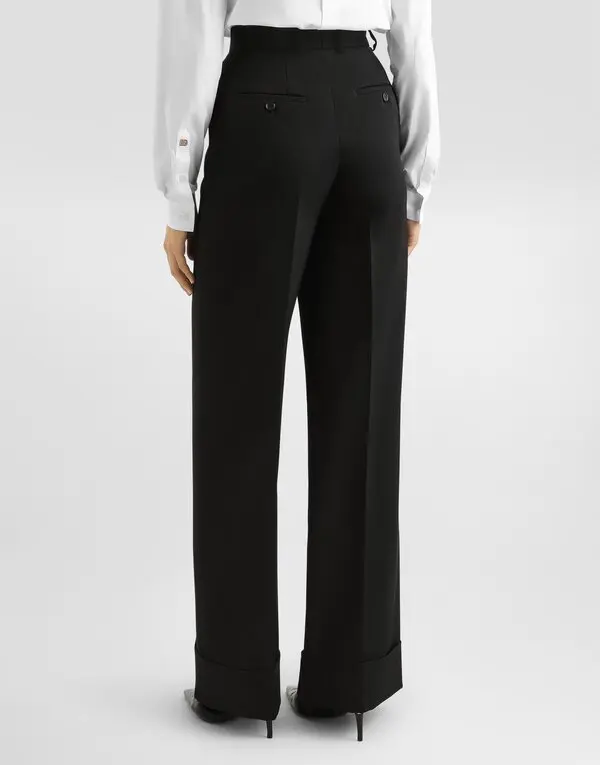 Dolce & Gabbana Wool Gabardine Cigarette Trousers