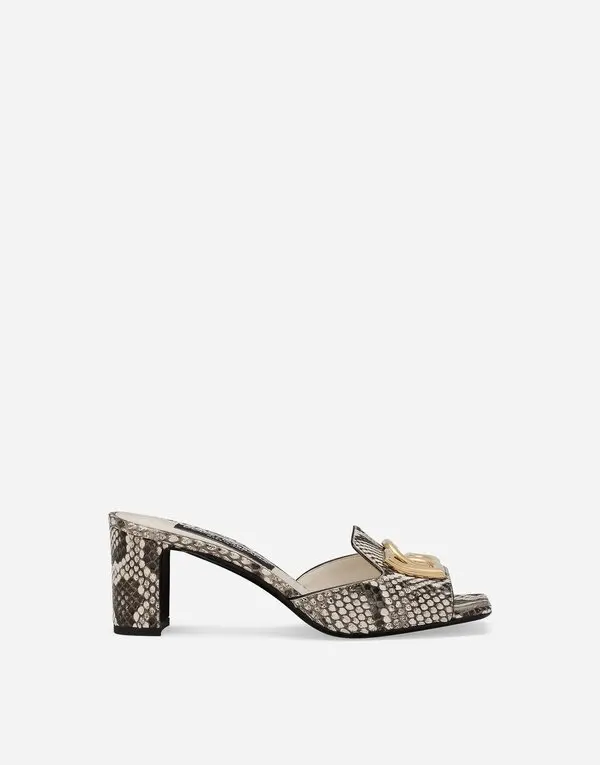 Dolce & Gabbana Python Skin Mules Slides And Mules Gray