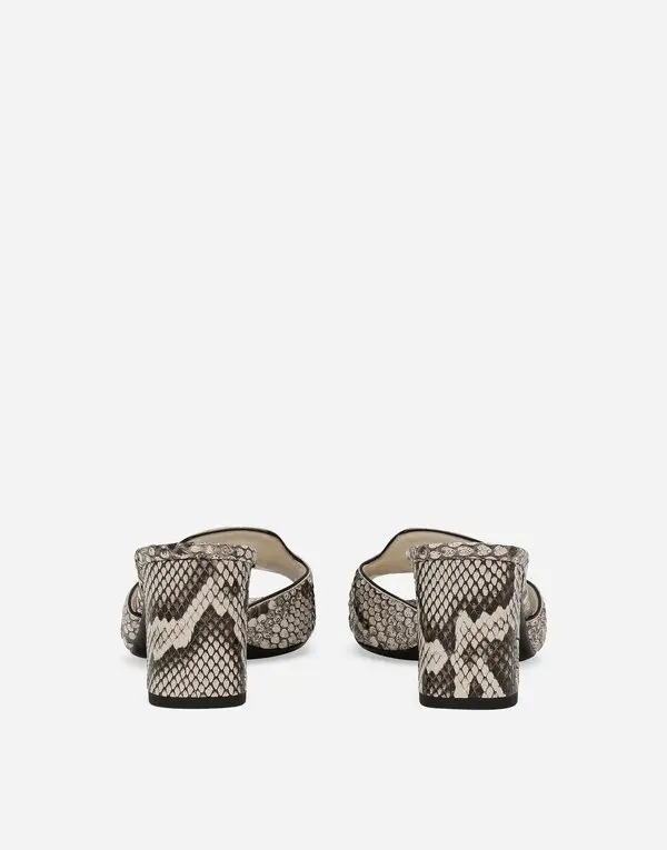 Dolce & Gabbana Python Skin Mules Slides And Mules Gray