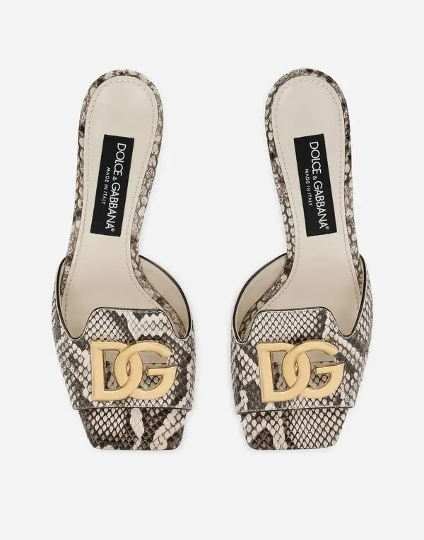 Dolce & Gabbana Python Skin Mules Slides And Mules Gray