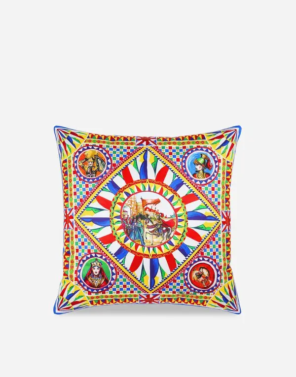 Dolce & Gabbana Duchesse Cotton Cushion Medium Medium Cushions - Multicolor