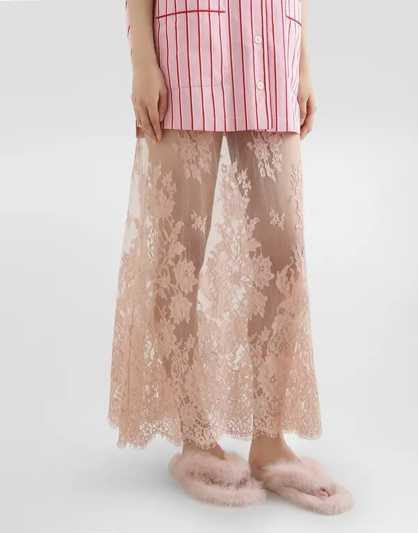 Dolce & Gabbana Chantilly Lace Midi Skirt Skirts